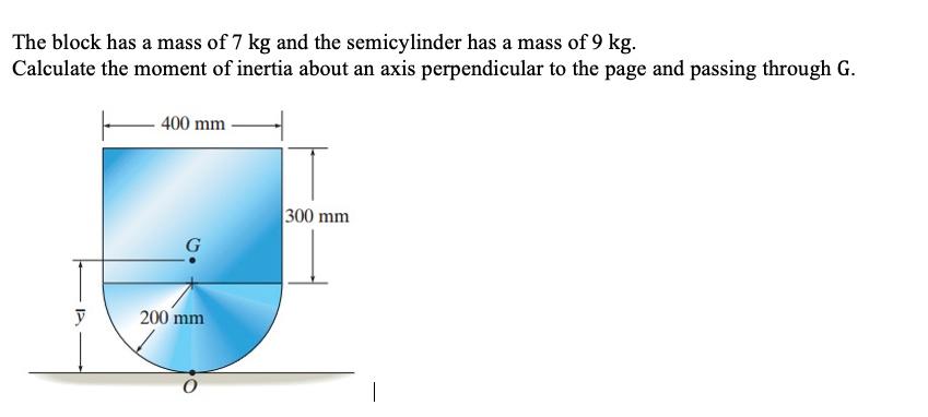 Solved The block has a mass of 7 kg and the semicylinder has | Chegg.com