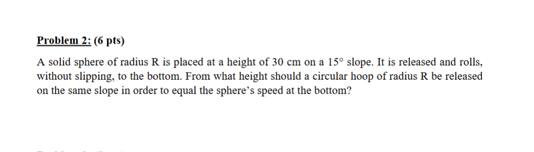 Solved Problem 2: (6 ﻿pts)A solid sphere of radius R is | Chegg.com