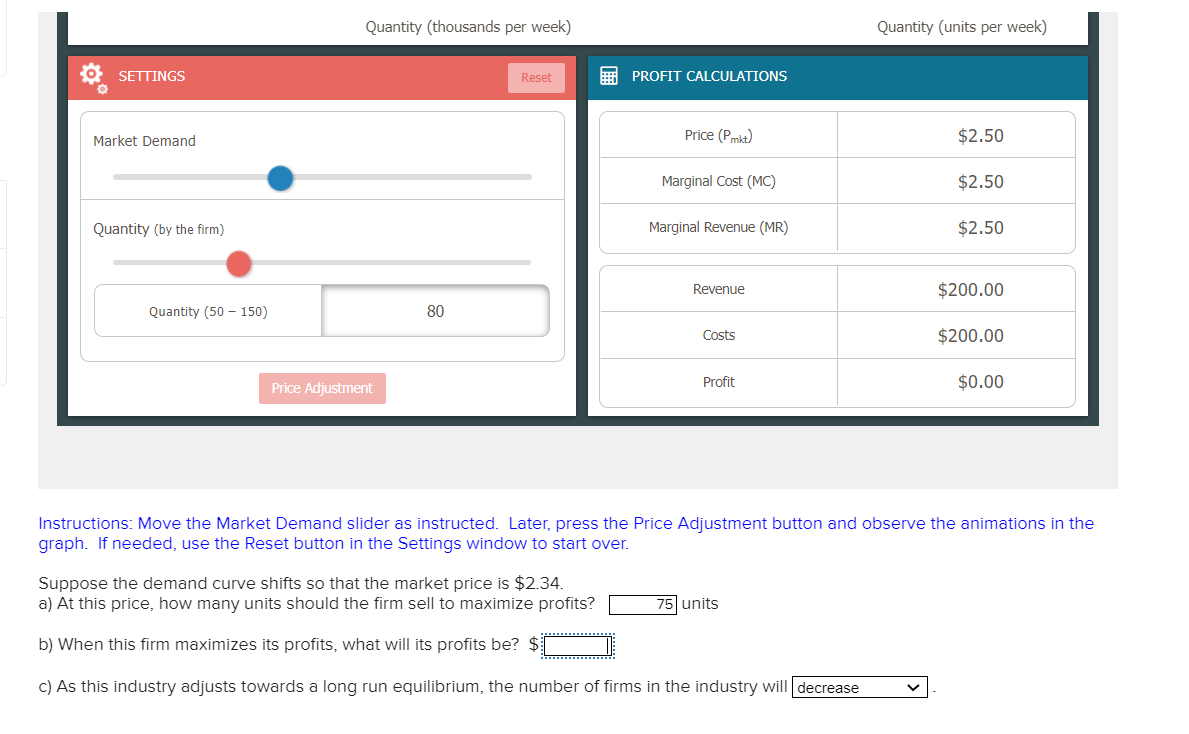 Quantity (thousands per week) Quantity (units per | Chegg.com