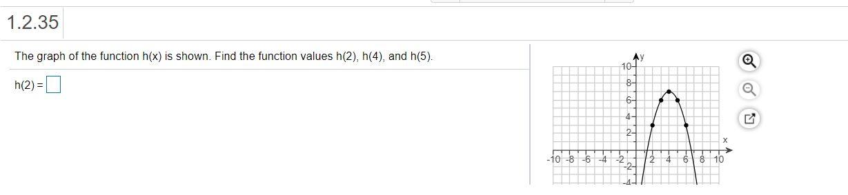 Solved 1.2.35 The graph of the function h(x) is shown. Find | Chegg.com