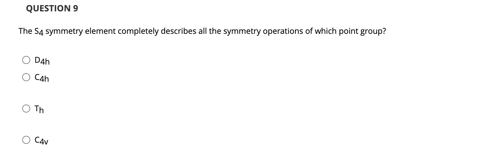 Solved The S4 symmetry element completely describes all the | Chegg.com