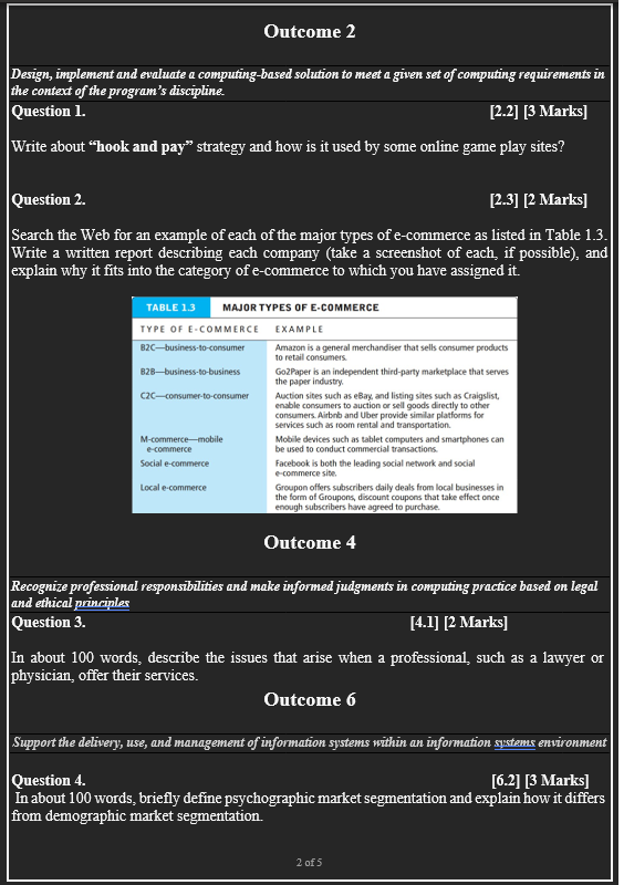 Solved Outcome 2 Design, implement and evaluate a | Chegg.com