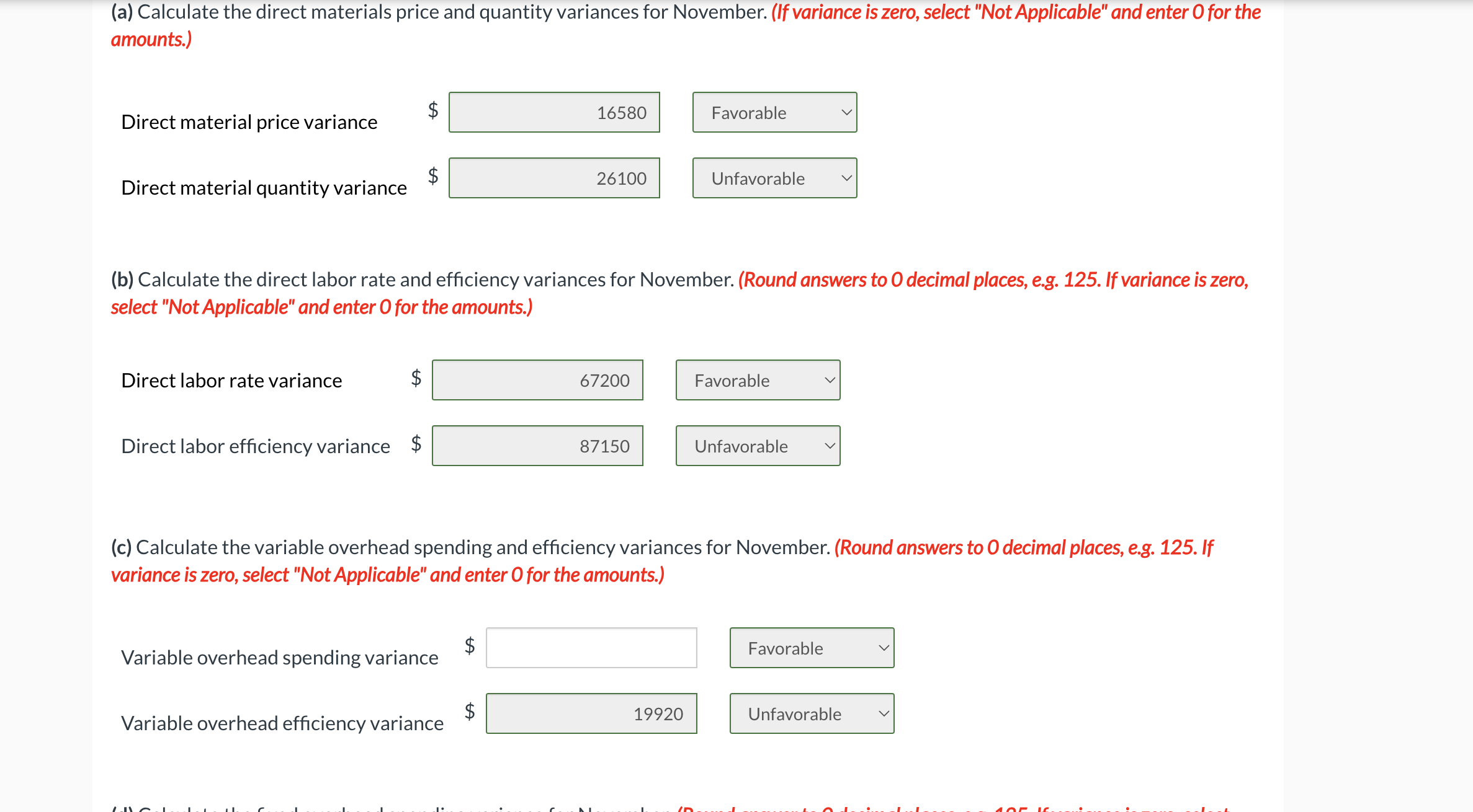 Solved Variable Overhead Budget(a) Calculate the direct | Chegg.com