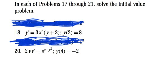 Solved In each of Problems 17 through 21, solve the initial | Chegg.com