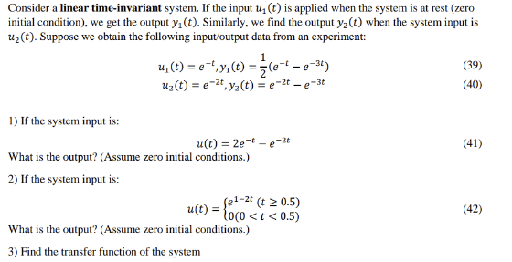 Consider a linear time-invariant system. If the input | Chegg.com