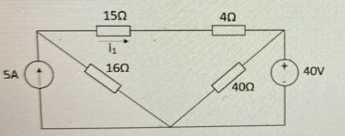 Solved For the circuit above, calculate current i1 (in A) | Chegg.com