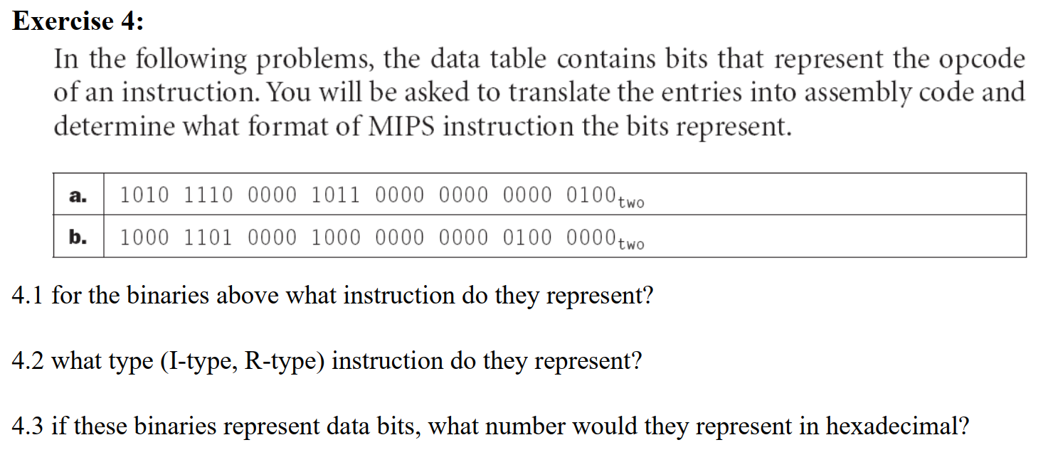 Solved Exercise 4: In the following problems, the data table | Chegg.com