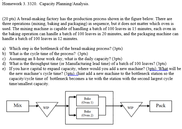 Solved Homework 3. 3320. Capacity Planning/Analysis (20 pts) | Chegg.com