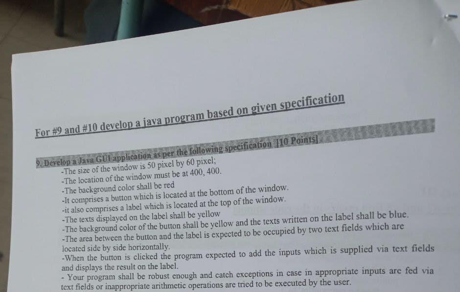 Solved For #9 and #10 develop a java program based on given | Chegg.com