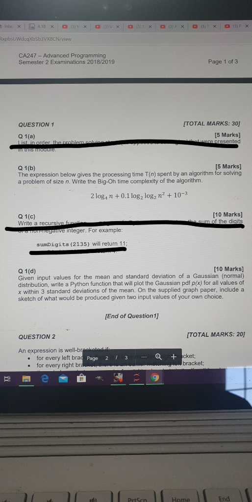 Solved PYTHON QUESTION. Hi im struggling with question 1(b) | Chegg.com