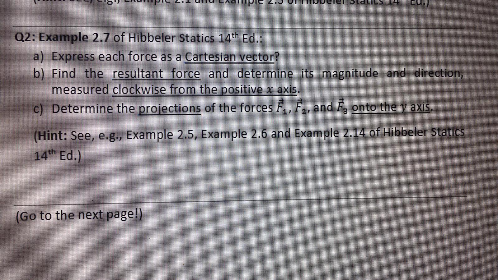 LIS Q2: Example 2.7 of Hibbeler Statics 14th Ed.: a) | Chegg.com