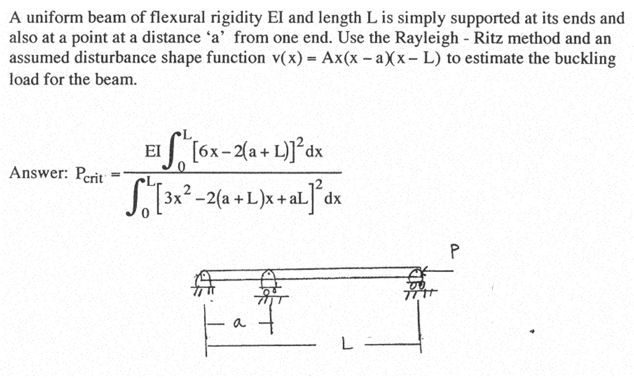 Solved A uniform beam of flexural rigidity El and length L | Chegg.com