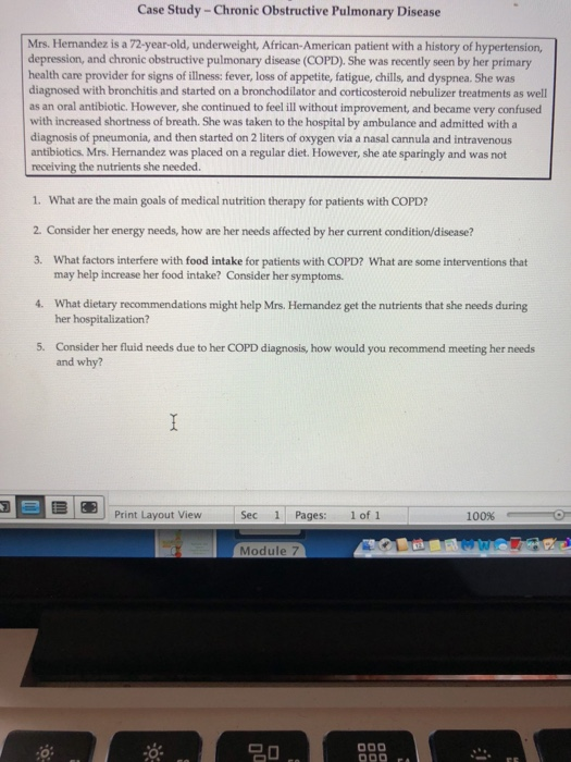 Solved Case Study-Chronic Obstructive Pulmonary Disease Mrs. | Chegg.com