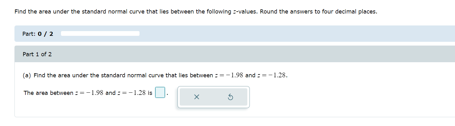 Solved Find the area under the standard normal curve that | Chegg.com