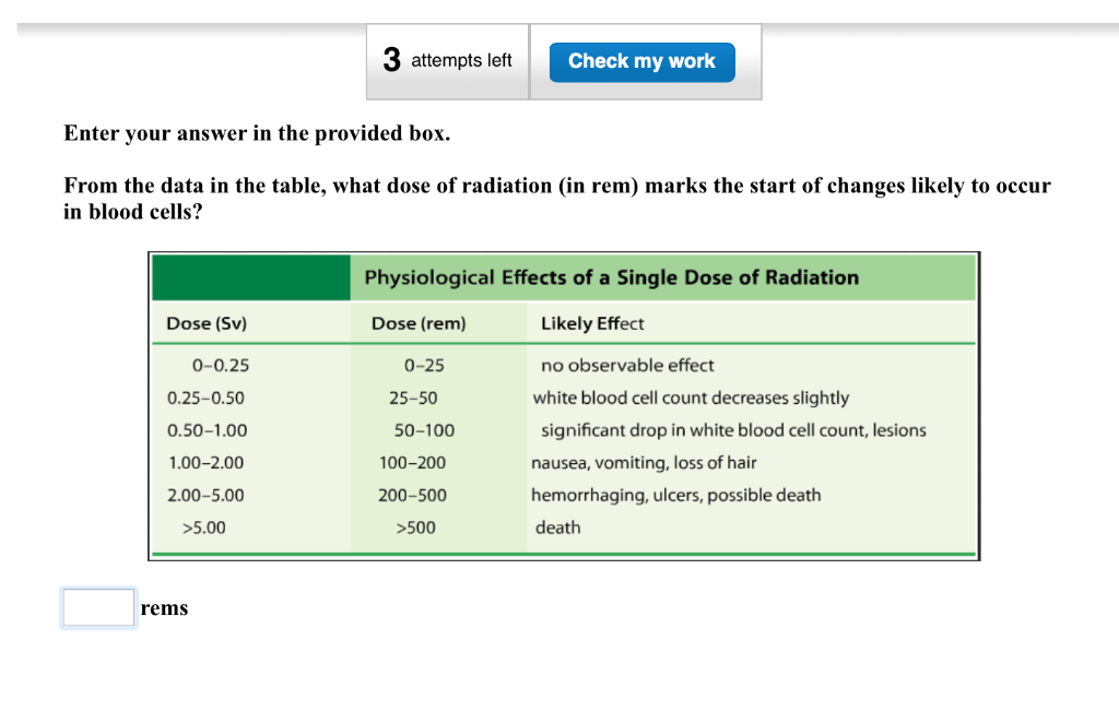 Solved attempts left Check my work Enter your answer in the | Chegg.com