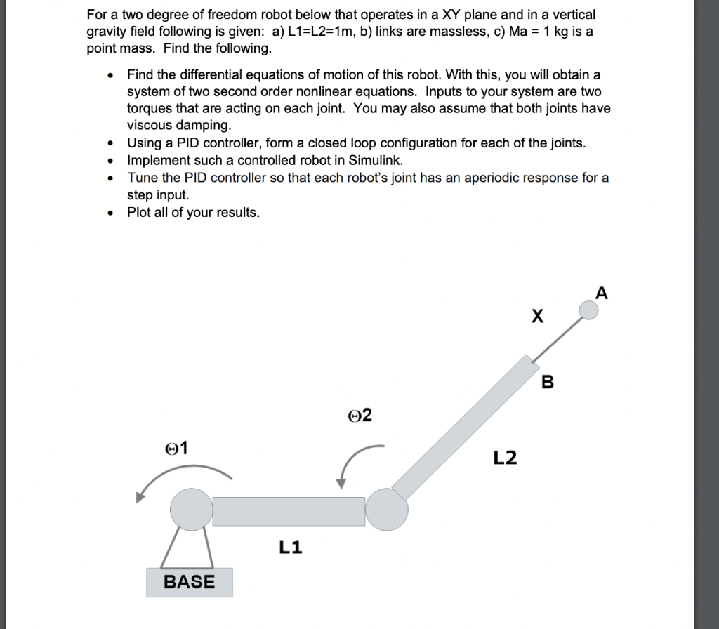 For A Two Degree Of Freedom Robot Below That Operates
