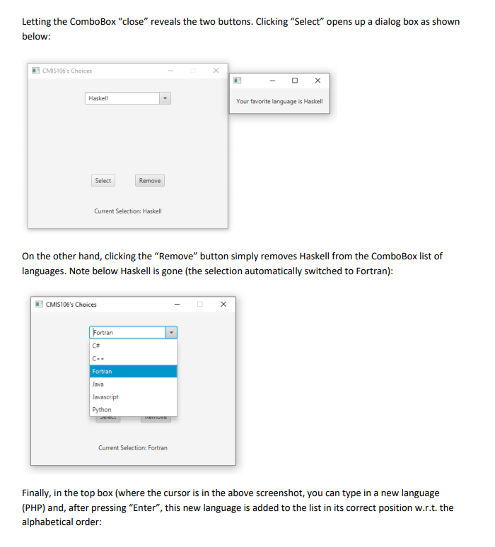 Solved This is a JavaFX assignment dealing with ComboBoxes. | Chegg.com