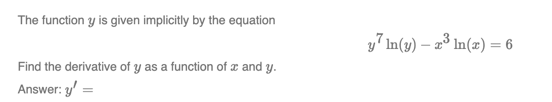 Solved The function y is given implicitly by the equation | Chegg.com