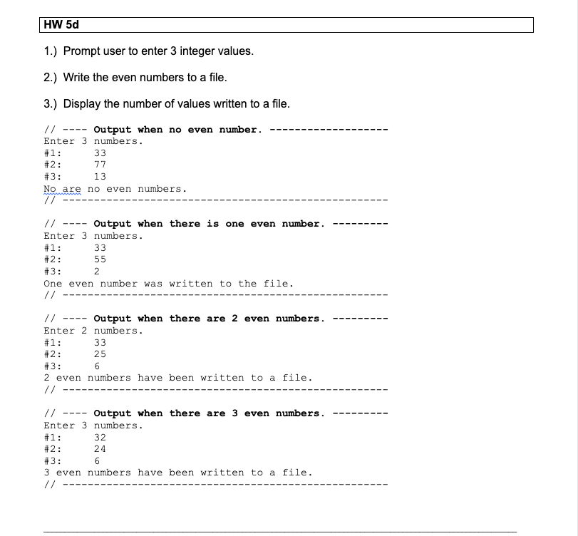 Solved Page 1 of 4 Homework #5 (abcd) HW_5c.cpp HW_5a Write | Chegg.com