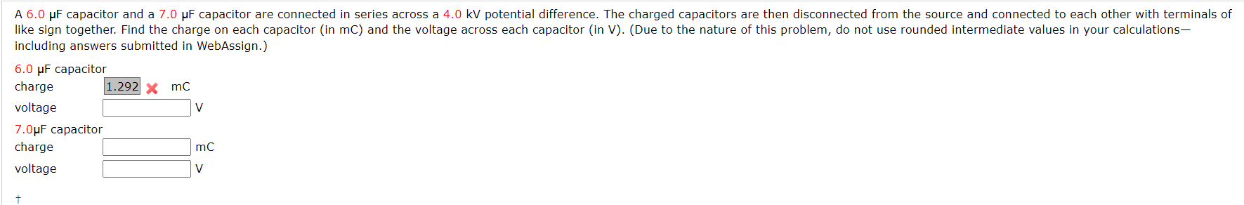 Solved including answers submitted in WebAssign.) 6.0μF | Chegg.com