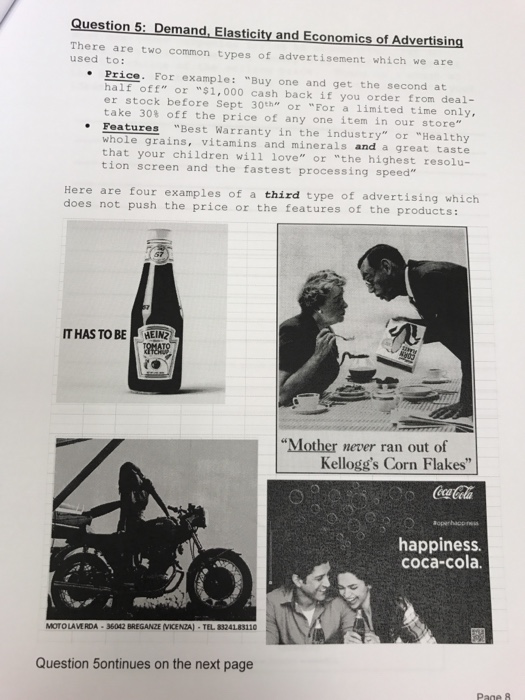 Solved Question 5: Demand, Elasticity and Economics of | Chegg.com