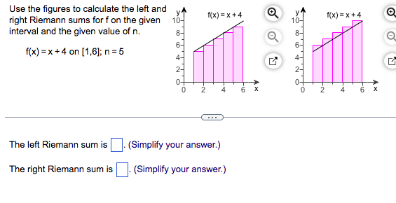 Solved The left Riemann sum is. (Simplify your answer.)The | Chegg.com