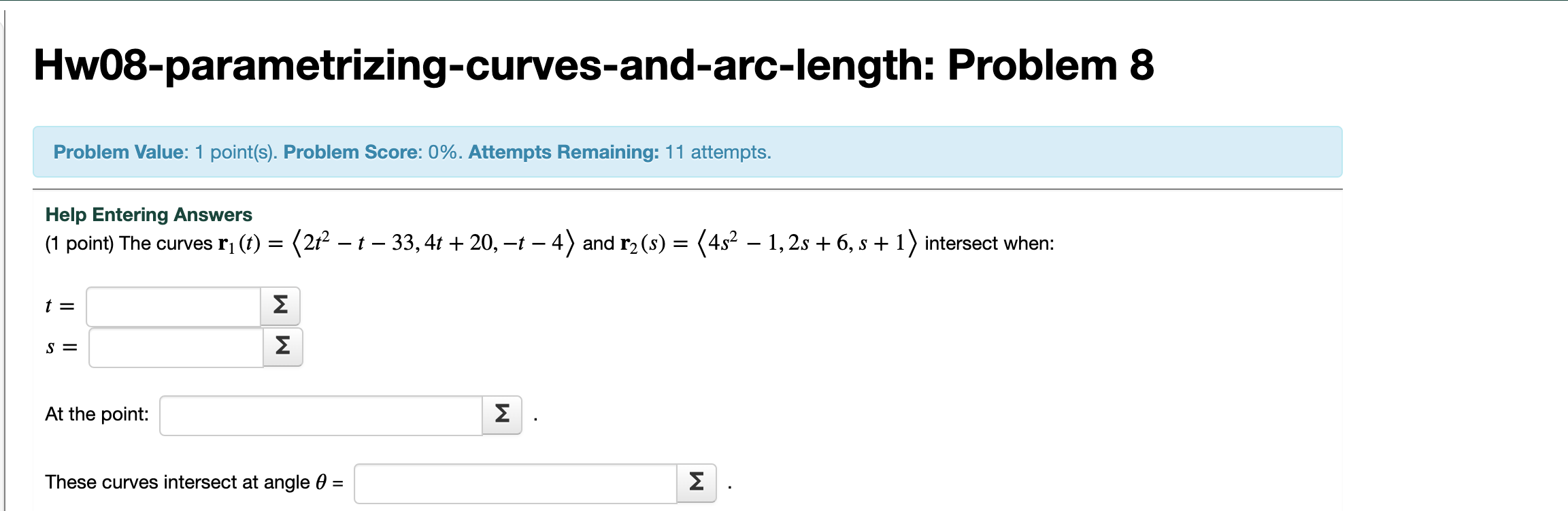 Solved Hw08-parametrizing-curves-and-arc-length: Problem 8 | Chegg.com