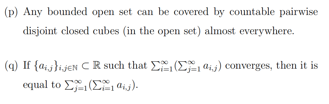 Solved (p) Any bounded open set can be covered by countable | Chegg.com