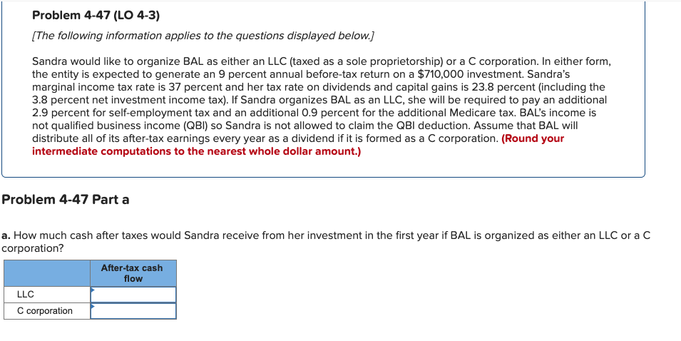 Solved Problem 4-47 (LO 4-3) [The following information | Chegg.com