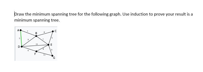 Solved Draw the minimum spanning tree for the following | Chegg.com