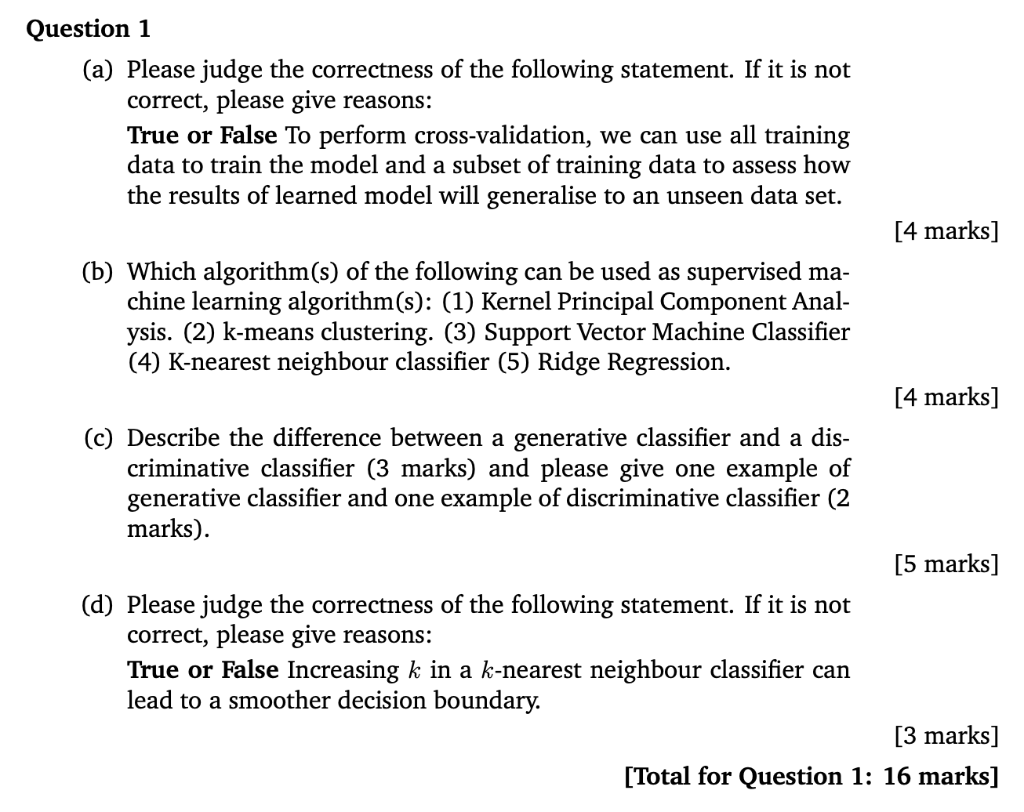 Solved uestion 1 (a) Please judge the correctness of the | Chegg.com