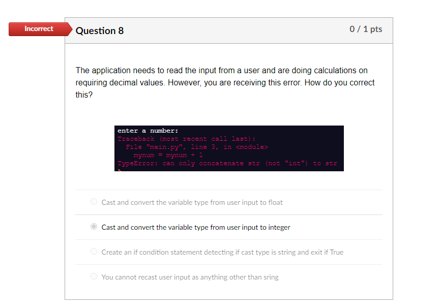 Solved The application needs to read the input from a user | Chegg.com