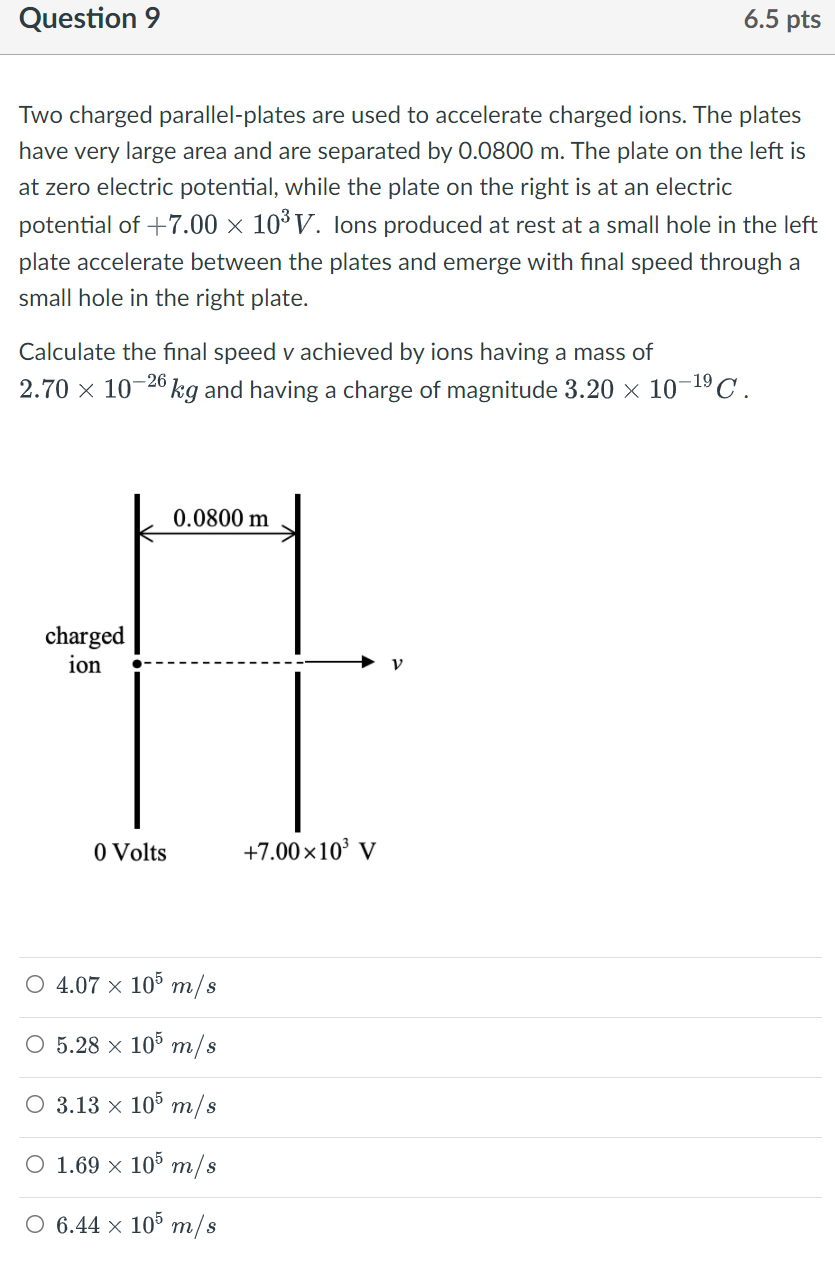 Solved Question 9 6.5 pts Two charged parallel-plates are | Chegg.com