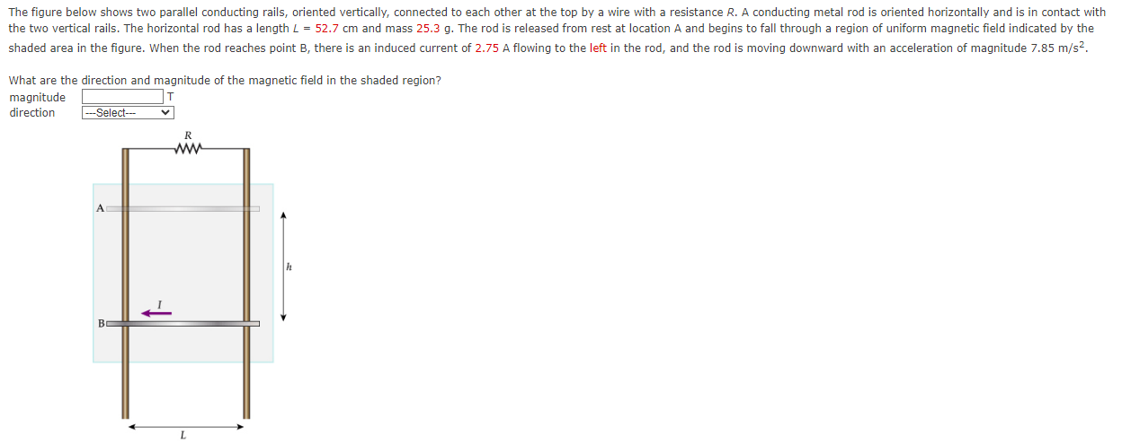 Solved The figure below shows two parallel conducting rails, | Chegg.com