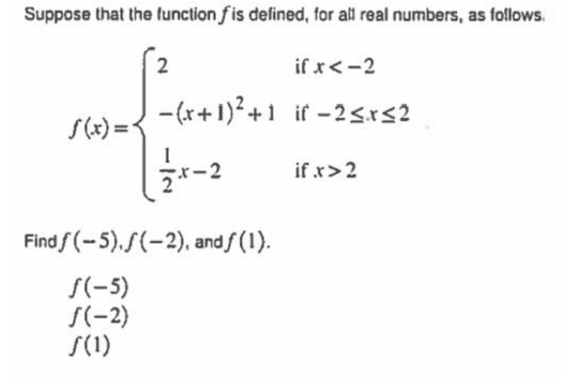 Solved Suppose that the function fis defined, for all real | Chegg.com
