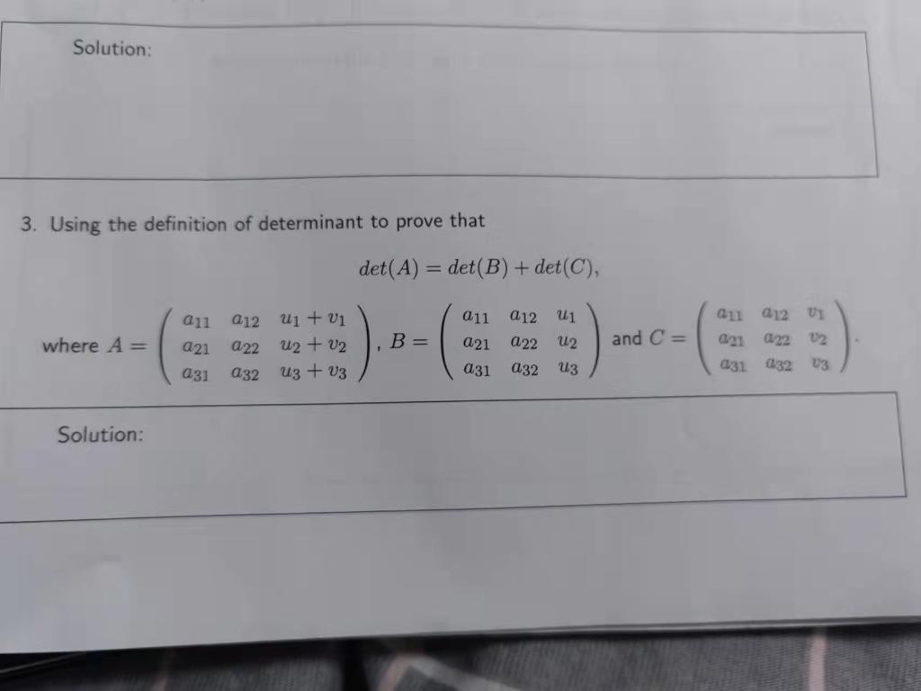 Solved Solution: 3. Using the definition of determinant to | Chegg.com