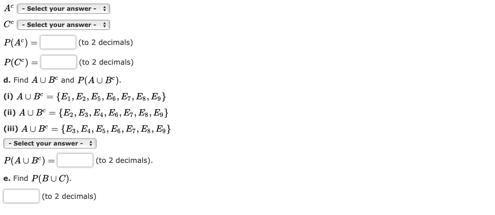 Solved Suppose that we have a sample space with nine equally | Chegg.com