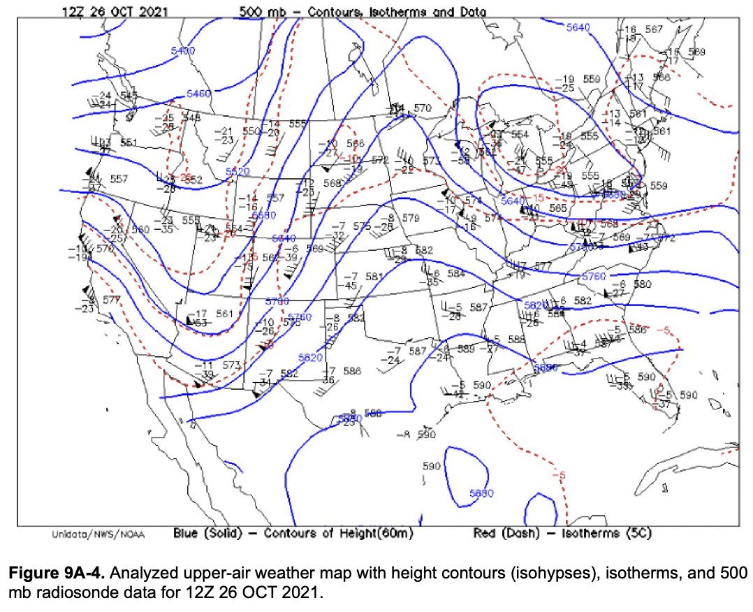 Solved Figı OCT 2021.Figure 9A-4. Analyzed upper-air weather | Chegg.com