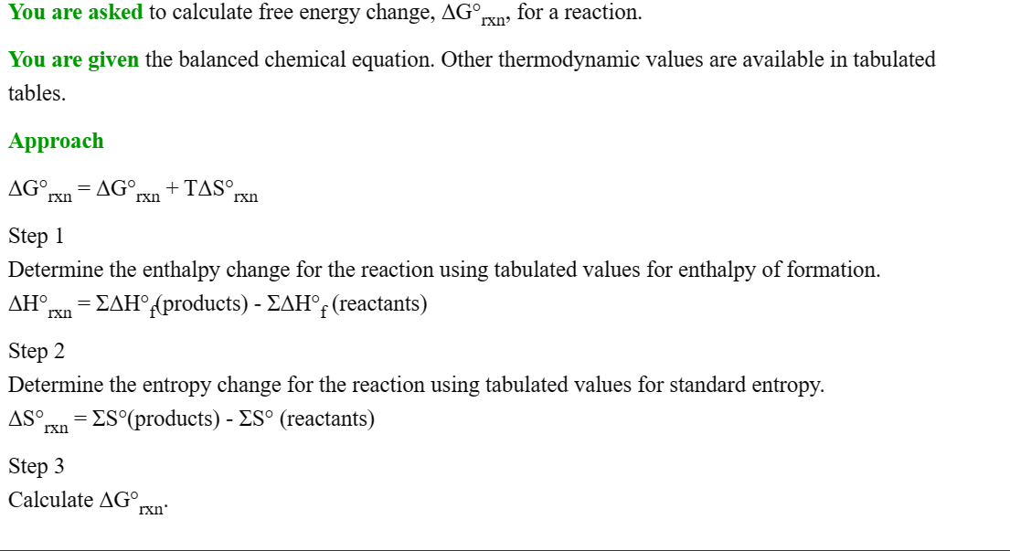 Solved Calculate standard free energy change using ΔHf∘ and | Chegg.com