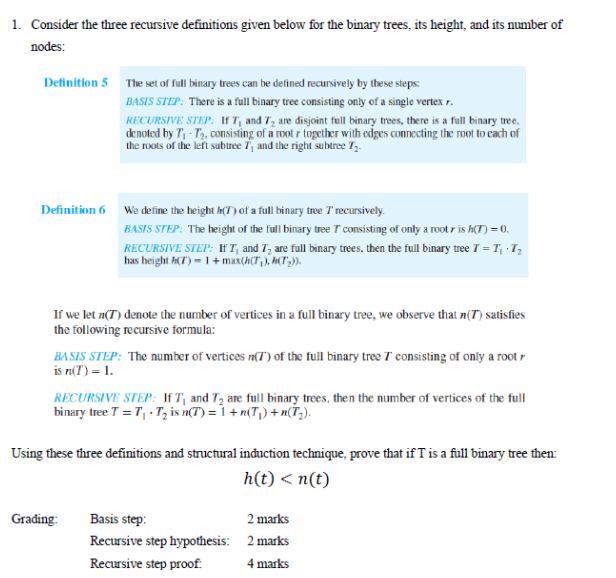 Solved 1 Consider The Three Recursive Definitions Given