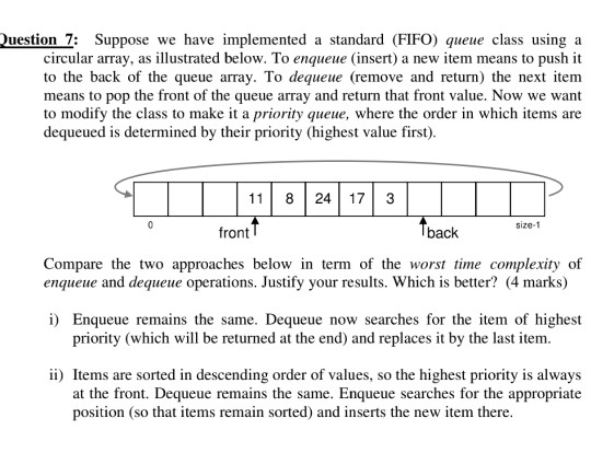 Solved uestion 7: Suppose we have implemented a standard | Chegg.com