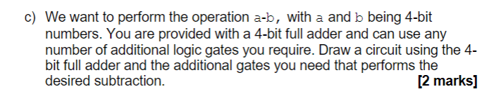 Solved c) We want to perform the operation \\( | Chegg.com