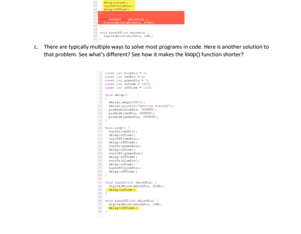 1. Execute program to blink one LED. We're going to | Chegg.com