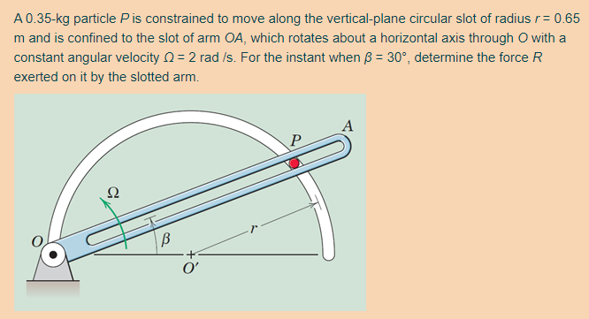 Solved A 0.35-kg particle Pis constrained to move along the | Chegg.com