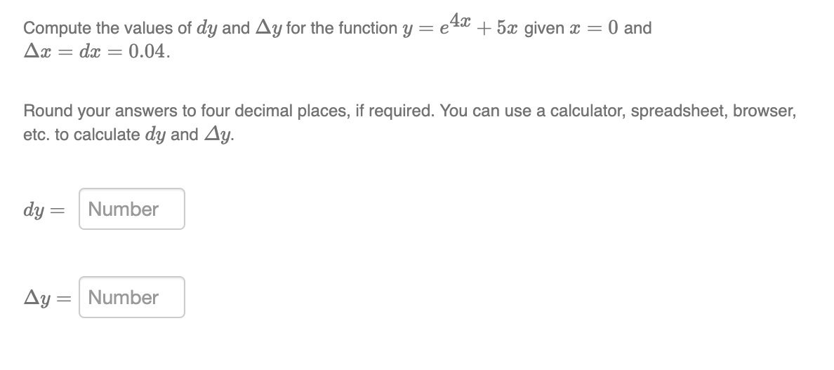 Solved 0 and Compute the values of dy and Ay for the | Chegg.com