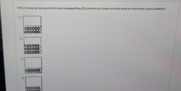 Solved Which drawing represents the ionic compound Na Coz | Chegg.com