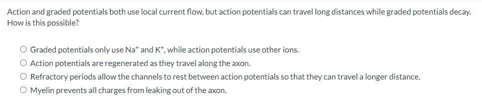 Solved Action and graded potentials both use local current | Chegg.com