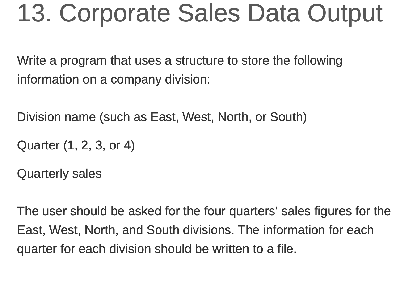 Solved Write a program that reads the information in the | Chegg.com