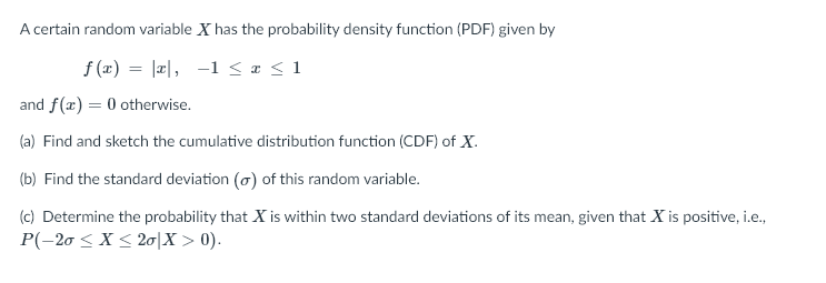 Solved A certain random variable X has the probability | Chegg.com