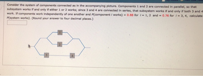 Solved Consider the system of components connected as in the | Chegg.com